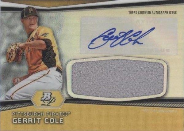 2012 Bowman Platinum - Autographed Jumbo Relics #AJR-GC Gerrit Cole (AU ...