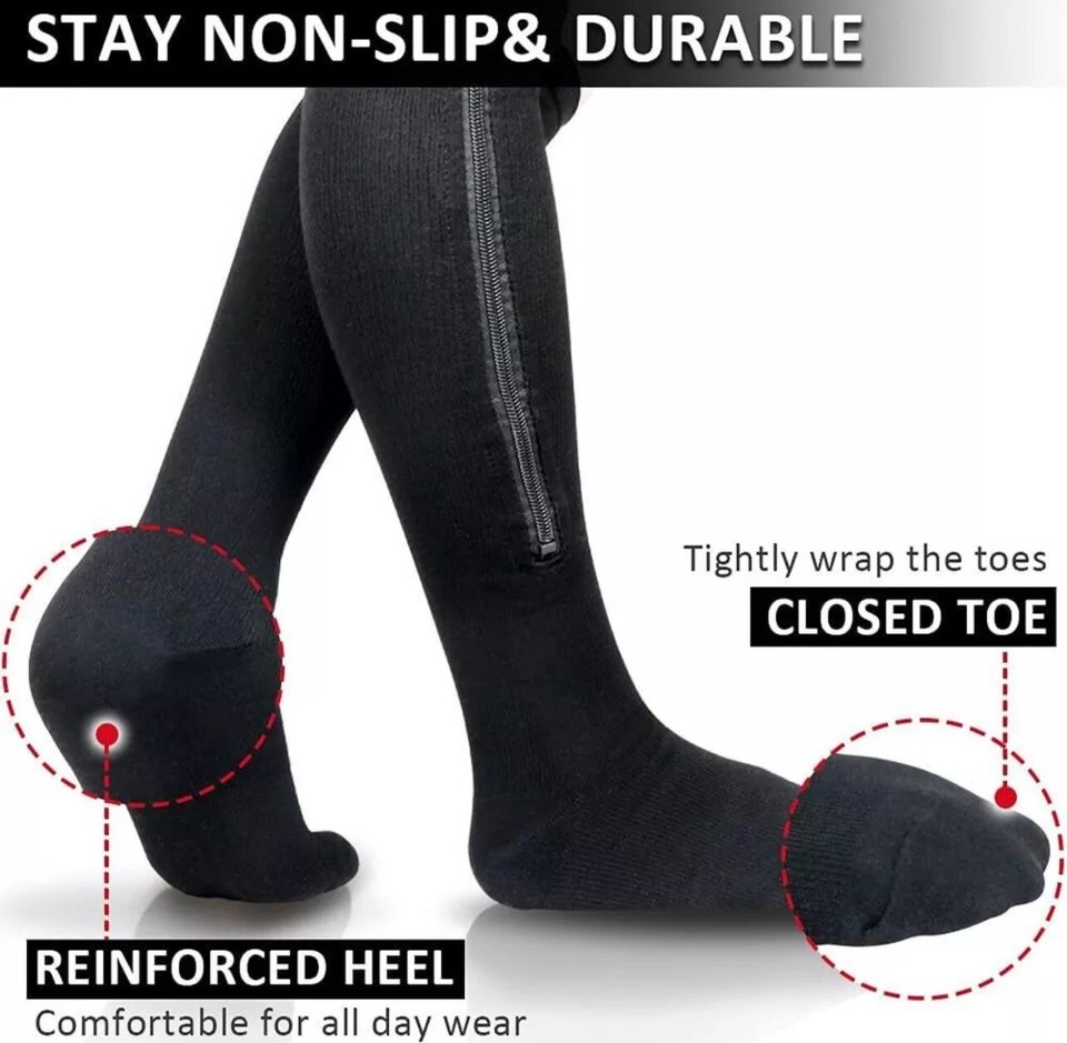 Ailaka Medical 15-20 mmHg Zipper Compression Socks Large/X-Large(1 Pair ...