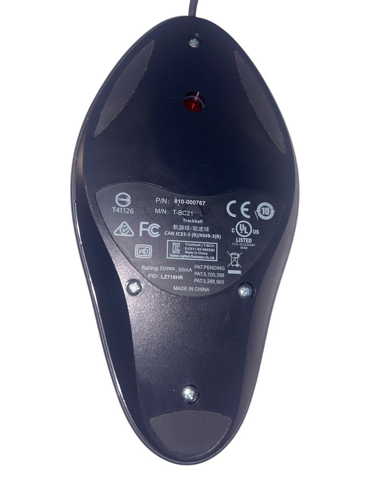 Logitech Logi T-BC21 810-000767 Wired USB Trackball Marble Mouse Tested ...