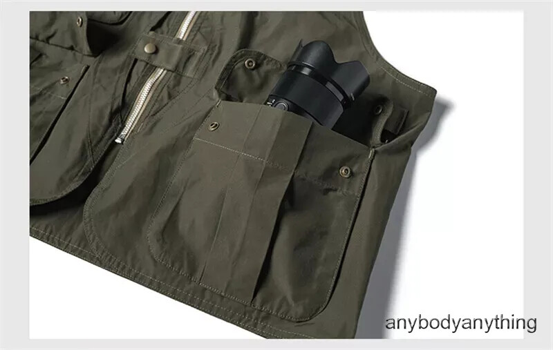 Mens Utility Strap Vest Outdoor Field Multi-Pocket Casual Gilet ...