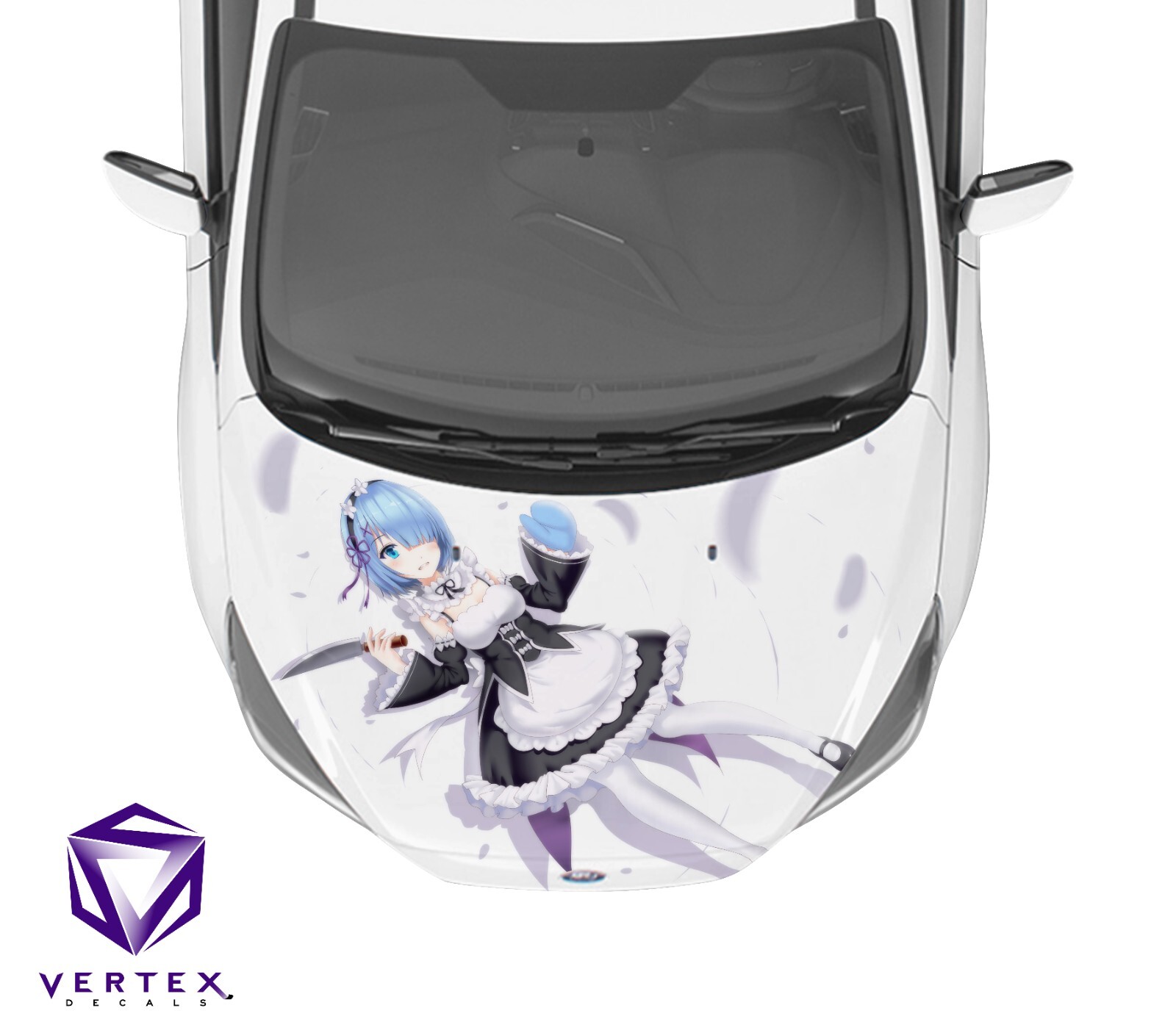 Rem Re:Zero Anime Hood Wrap Weatherproof Vinyl Decal 50" X 60" | eBay