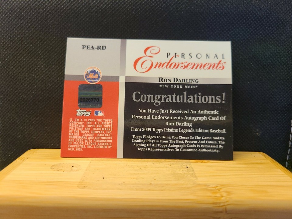 2005 RON DARLING TOPPS PRISTINE PERSONAL END.AUTO/ AUTOGRAPH 1986 NEW ...