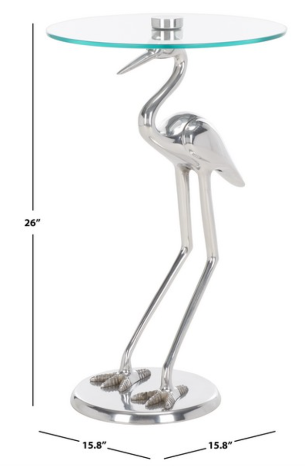 NEW Anthropologie Style Silver Deco Ibis Crane Bird Nature Coastal ...