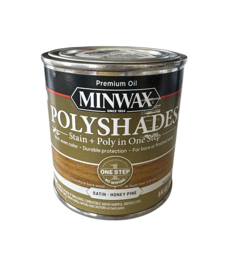 Minwax PolyShades Stain + Poly In One Step HONEY PINE SATIN 1/2 pt New ...