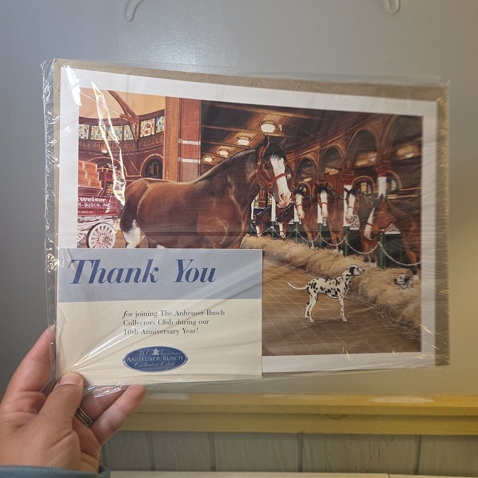 Anheuser-Busch Collectors Club Clydesdales Stables Dalmatian Print 12x9 ...