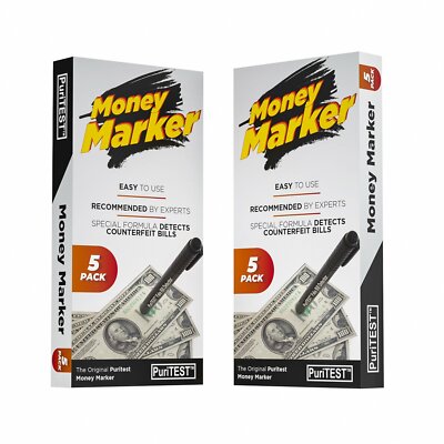 5 Pack Counterfeit Money Detector Pen Marker Fake Dollar Bill Currency ...