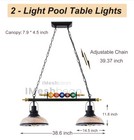 31" E27 Hanging Pool Table Lights Fixture Billiard Pendant Lamp W/2 ...