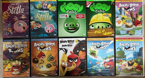 Angry Birds, Stella, Piggy Toons: Movie & Season (DVD) X10 BUNDLE ...