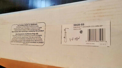 DELTA 58420-SS Emerge 26 in. Angular Modern Column Shower Bar in ...