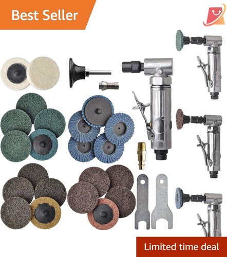 1/4" Angle Air Die Grinder Aluminum 22 Disc Kit Ideal for Precision ...