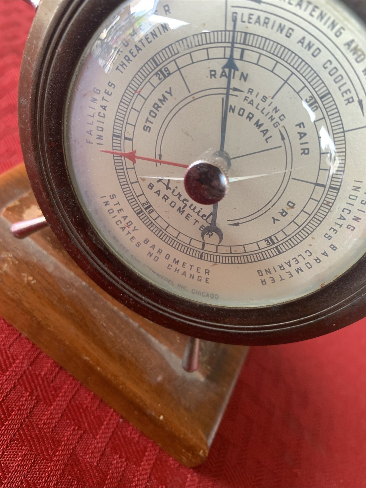 Vintage Airguide Barometer Desk Nautical Weather Pressure Rain Ship ...