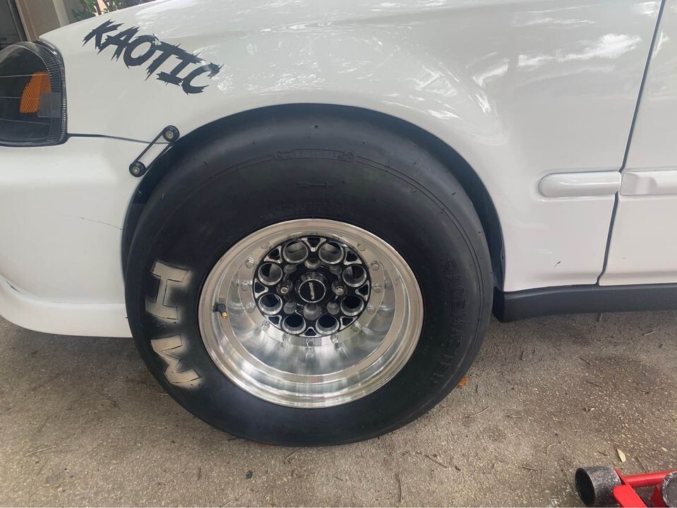 VMS Racing Revolver Black Polished Lip Rivets Drag Wheel 13x10 4X100 ...