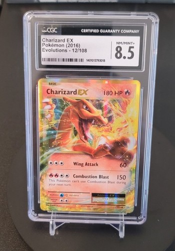 2016 Pokemon CGC 8.5 English Evolutions Holo Charizard EX #12 | eBay