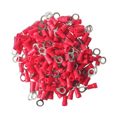 1000Pcs 22-16 Gauge #10 Stud Red Ring Terminals Connectors Crimp Tin ...
