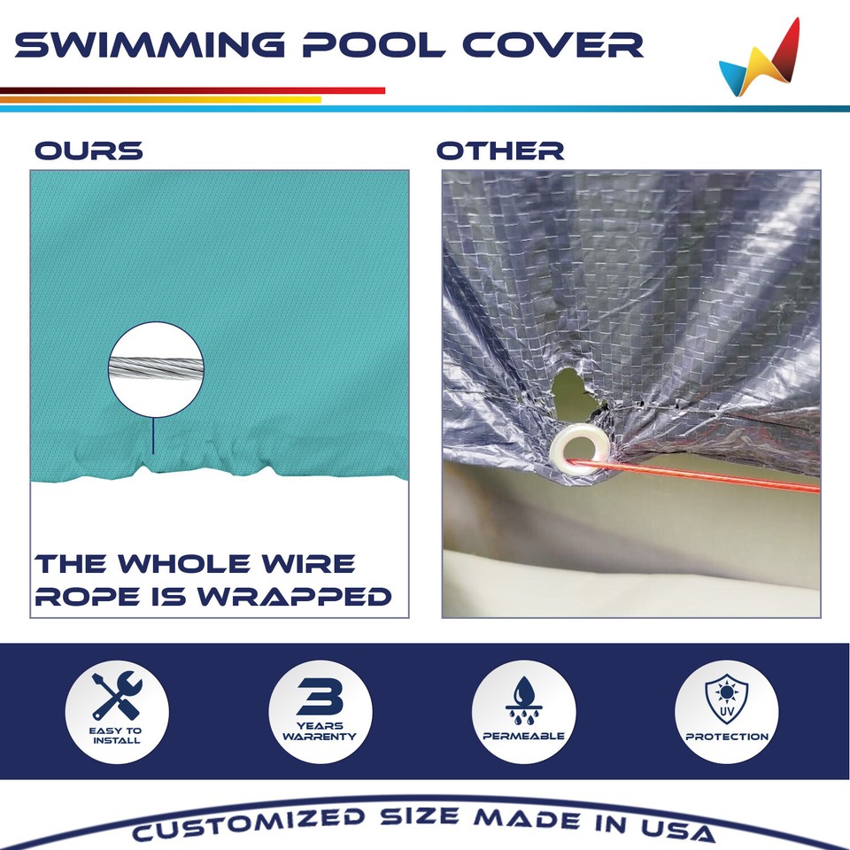 Round Winter Pool Cover Safety Heavy Duty Above Ground Swimming Cover ...
