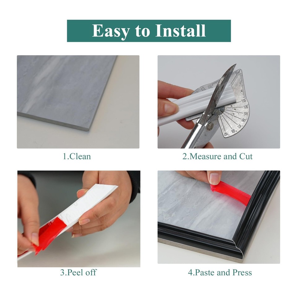 YEFANXI Peel and Stick Panels Molding Trim, Flexible Chair Rail Classic ...