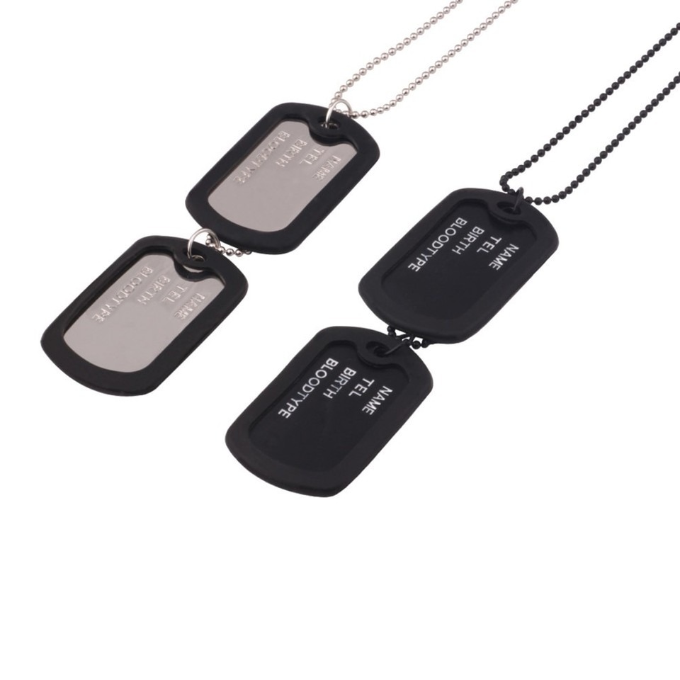 2pcs Military Dog Tag ID Tag Necklace Complete with Chains and | eBay UK