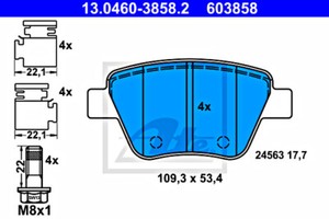 Disc Brake Pad Set ATE Fits VW SKODA AUDI SEAT Beetle Caddy III Eos ...