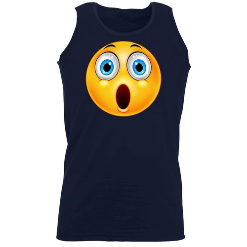 Surprised Emoticon Smile Face Icon - Funny Muscle Singlet Vest Unisex ...