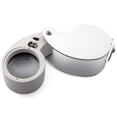 LED Jewellers Loupe 40 X 25mm Glass Jewellery Magnifier Hallmark Eye ...