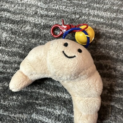 Croissant Plush Stuffed Toy Bag Charm Bread Cute Food 4in Clip On Bell ...