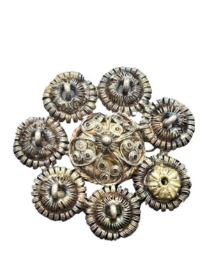 Antique Swedish round ornate silver brooch pin 1800’s signed | eBay