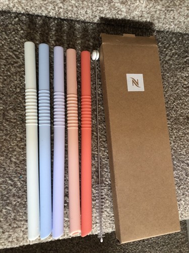 Nespresso Silicone 'Change Please' Reusable Straws - New In Box Unused ...