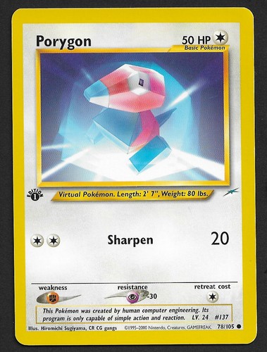 Pokemon Porygon 78/105 - Neo Destiny 1st Edition NM | eBay