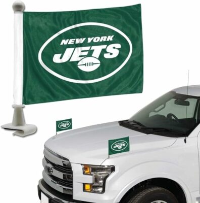 Fanmats 61876 NY Jets Ambassador Car Flags - 2 Pack Mini Auto Flags ...