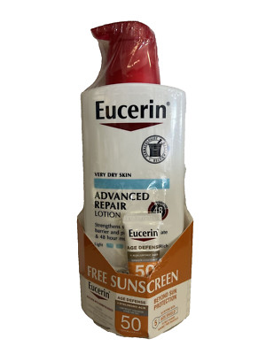 Eucerin Advanced Repair Lotion Very Dry Skin + Free Sunscreen 16.9 fl ...