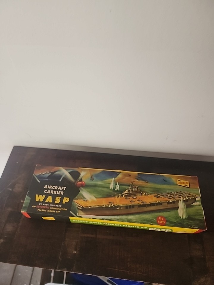 Vintage WASP Lindberg Line Aircraft Carrier Model Kit 705:198 | eBay