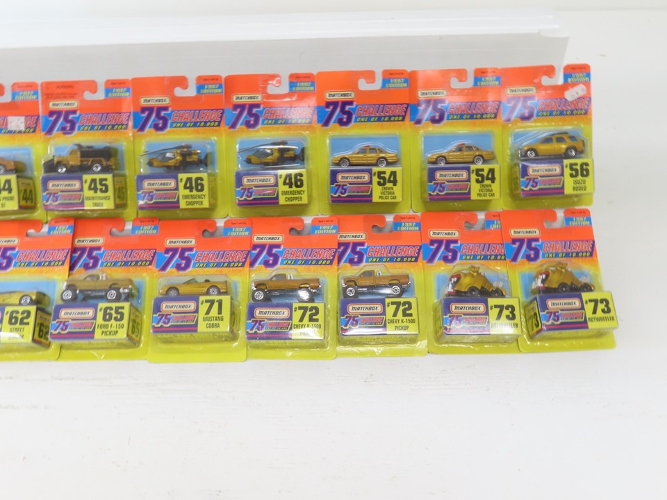 Matchbox 1997 - 75 Gold Challenge Lot of 21 Sealed Cars 12231 | eBay