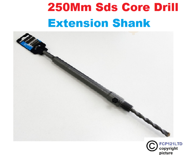 Toolzone Extra Long Reach SDS Plus 250mm Core Drill Extension Bar Shank ...