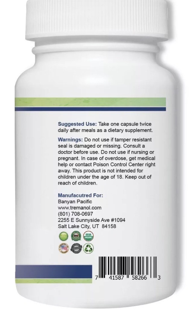 60 TREMANOL Natural Aid ESSENTIAL TREMOR RELIEF Hand Arm Leg Voice ...