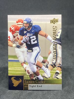 JAMES CASEY 2009 Upper Deck Football RC Star Rookie #293 TEXANS RICE | eBay