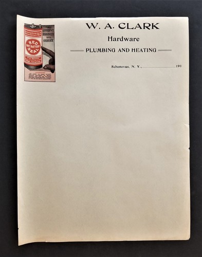 antique W A CLARK HARDWARE schehevus ny Plumbing Heating LETTERHEAD | eBay