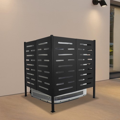 42x44in Black AC Unit Fence Outdoor Iron Enclosure for Privacy & Protection | eBay