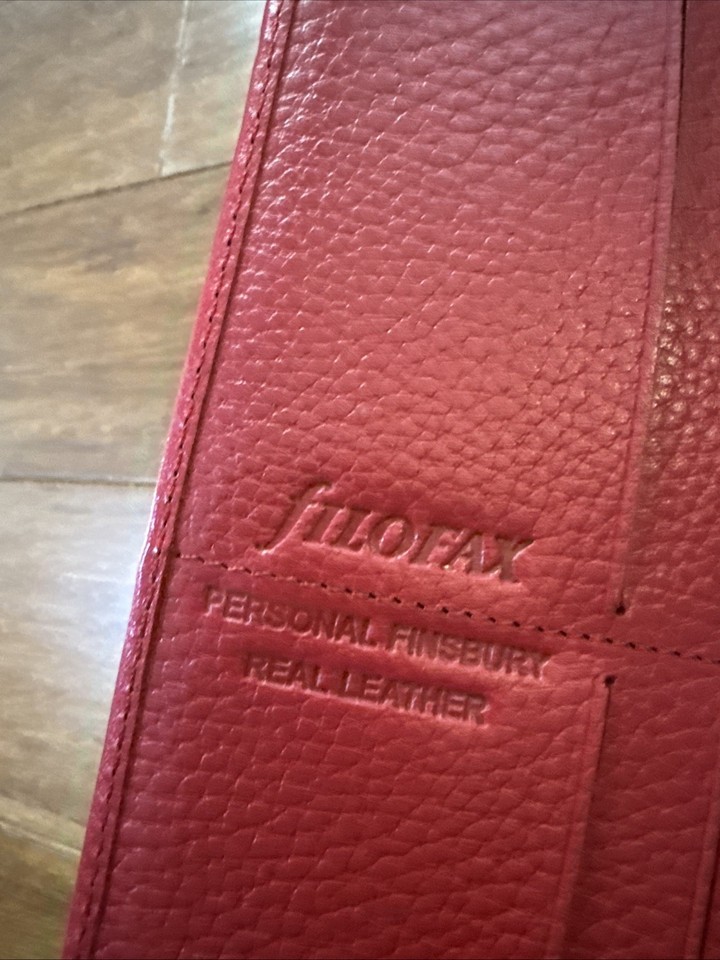 Filofax leather planner, A5, Vintage 1990's, Red, 6 Rings, 7.25" x 5 ...