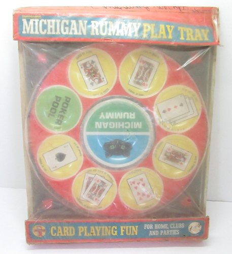 1967 Transogram Black Cat Michigan Rummy Play Tray Vintage Factory ...