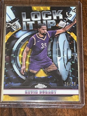 2024-25 Topps Chrome Basketball Kevin Durant Lock it Up Gold 25/50 LIU ...