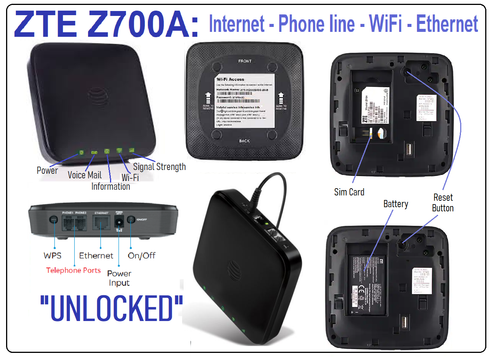 Unlocked Z700A Home Phone and Internet Router Unlocked T Mobile , Tello ...