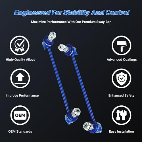 K750123 2Pcs Front Stabilizer Sway Bar End Links Compatible with Toyota ...