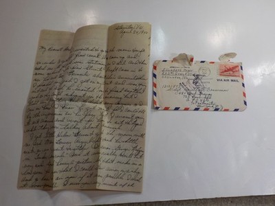 WW2 Letter 1944 Missing In Action 450th Bomb Group Air Medal POW War WW ...