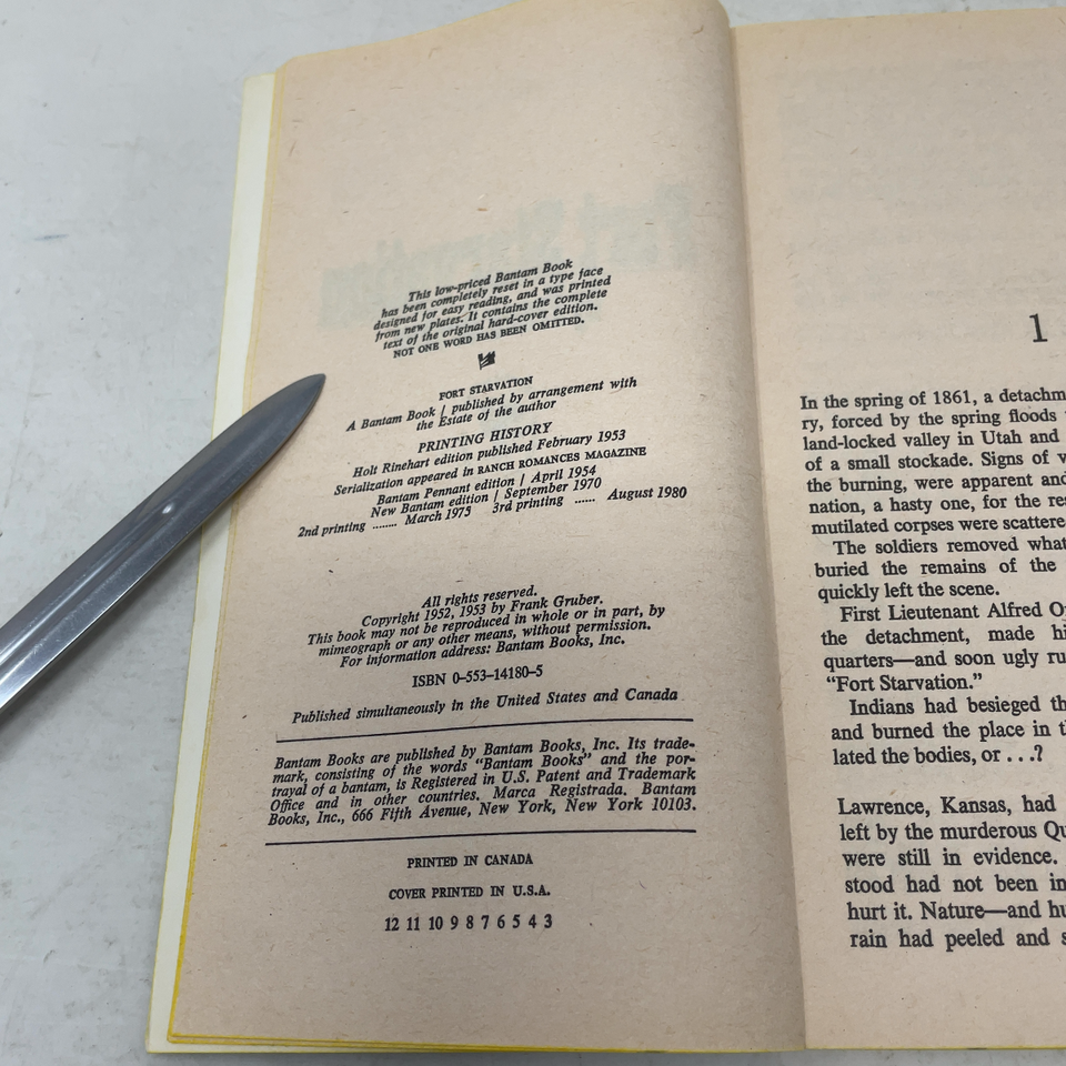 Fort Starvation by Frank Gruber PB First Thus Very Good 1970 | eBay UK