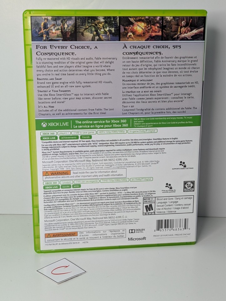 Fable Anniversary (Microsoft Xbox 360, 2014) Game Disc and Case | eBay