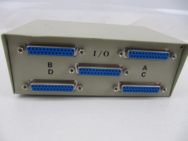 4 PORT MANUAL DATA SWITCH BOX SERIAL PORT RS232 D25 4-way Multiport ...