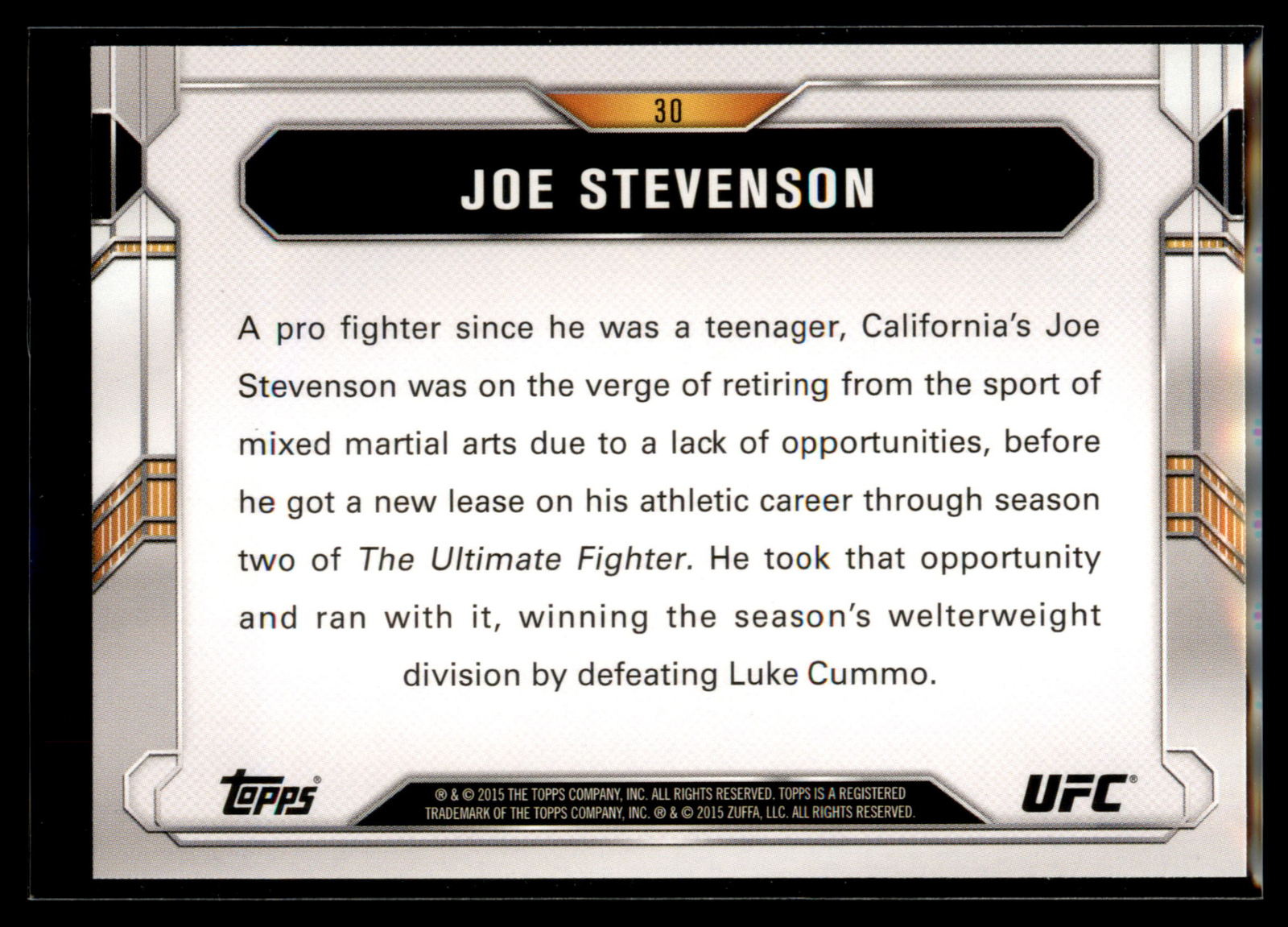 2015 Topps UFC Chronicles - Silver #30 Joe Stevenson for sale online | eBay
