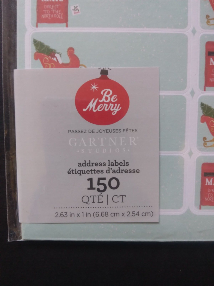 NWT Gartner Studios Address Labels 150 Label Pack - Seasonal ...