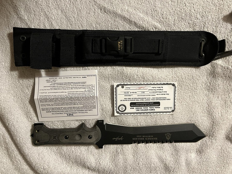 TOPS Knives HAWKES HELLION 20/20 Survival Knife DISCONTINUED-VERY RARE ...