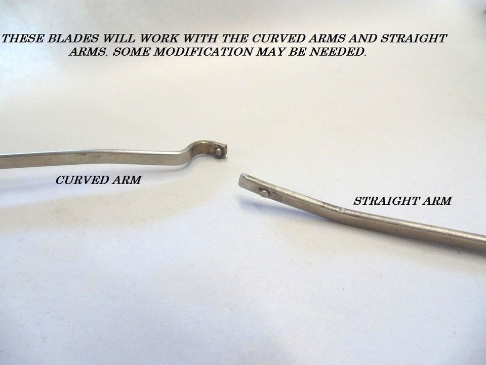 12" Polished Stainless Steel Front Windshield Wiper Blades Pair - New ...